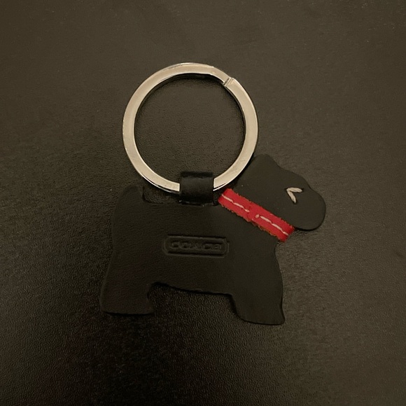 Coach | Accessories | Coach Scottie Black Dog Keychain With Red Collar ...